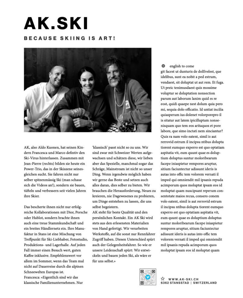 Artikel und Publikationen rund um die Kuonens – AK Ski of Switzerland